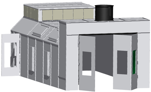 Reverse Flow Semi Downdraft Paint Booth with Fire Suppression System ...