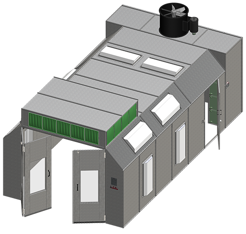 Semi Downdraft Paint Booth with Fire Suppression System: Tools USA